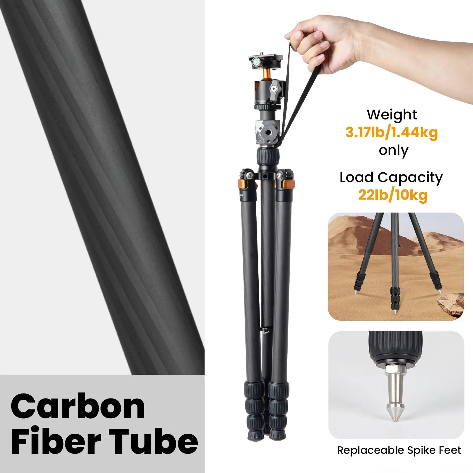 H11X Carbon Fiber Tripod + MC-H01 Infinity Cube – TARION